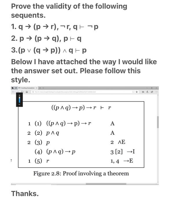 Solved Prove the validity of the following sequents. 1.9 → ( | Chegg.com