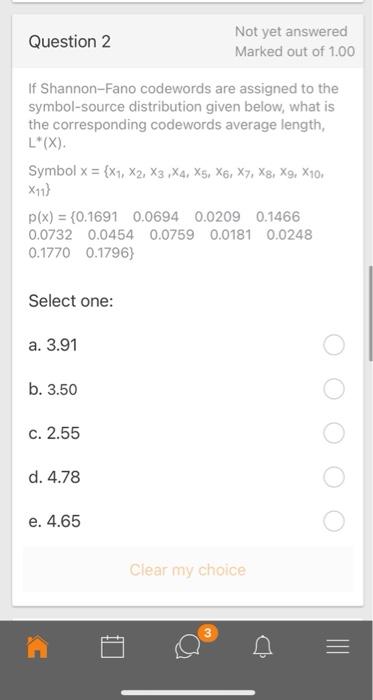 Solved Question 2 Not yet answered Marked out of 1.00 if | Chegg.com