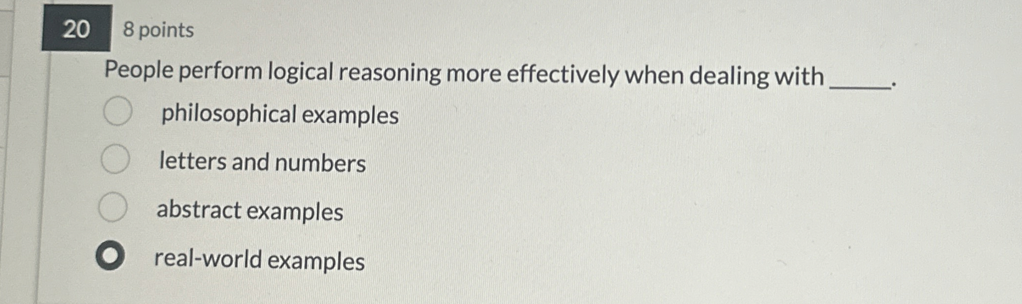 Solved 208 ﻿pointsPeople perform logical reasoning more | Chegg.com