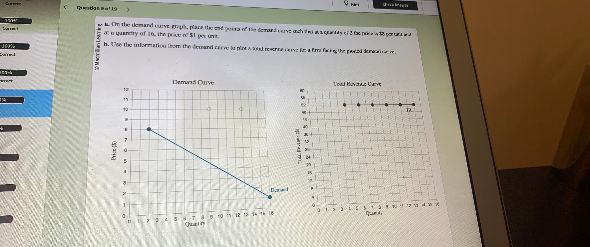 Solved Question 9 ﻿of 19HintCheck Answer100%a. ﻿On the | Chegg.com