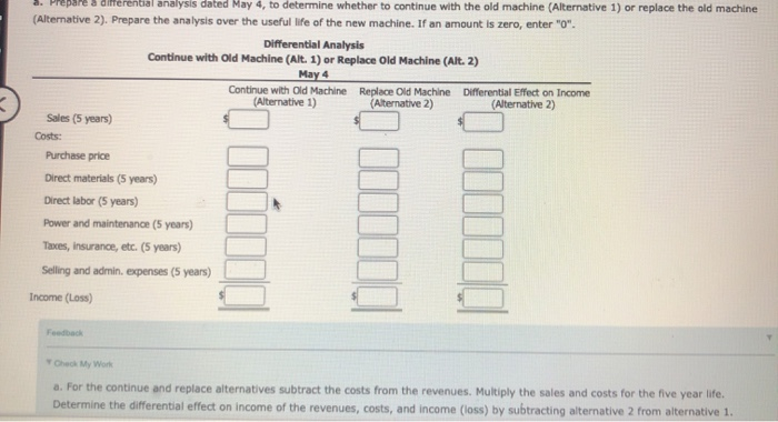 Solved Differential Analysis for Machine Replacement Kim | Chegg.com