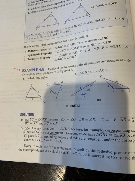 Solved in b why tri GHI is not congruent to trin JKL the | Chegg.com