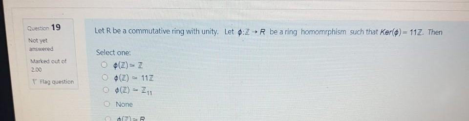 Solved Question 19 Let R Be A Commutative Ring With Unity 
