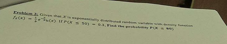 Solved Problem 3: Given that x ﻿is exponentially distributed | Chegg.com
