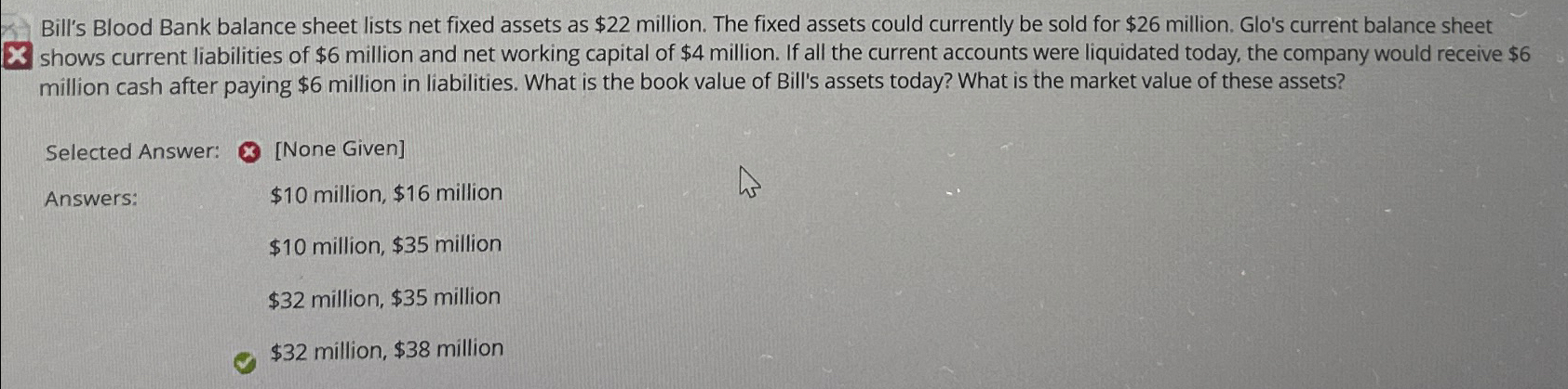 Solved Bill's Blood Bank balance sheet lists net fixed | Chegg.com