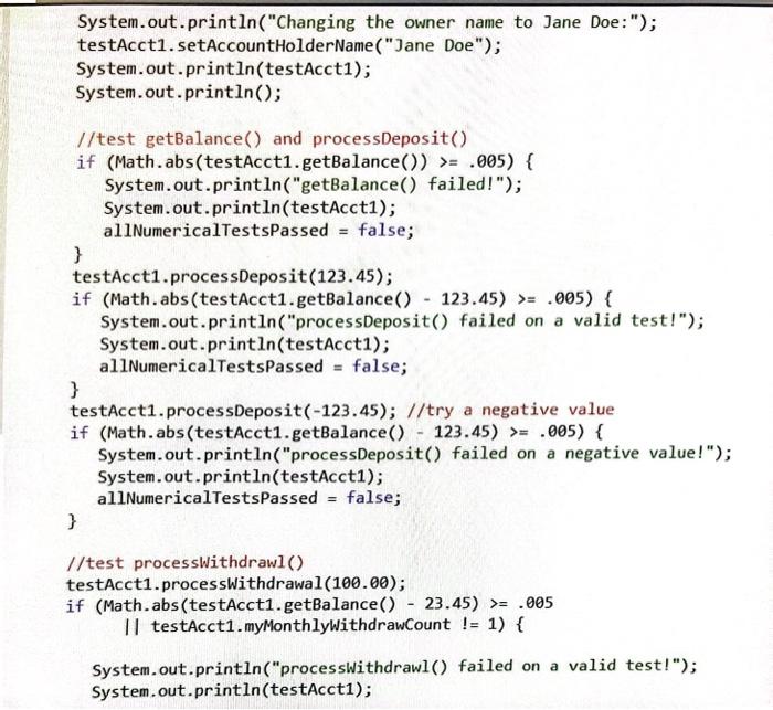 Solved 1. BankAccount.java public class BankAccount \{ | Chegg.com