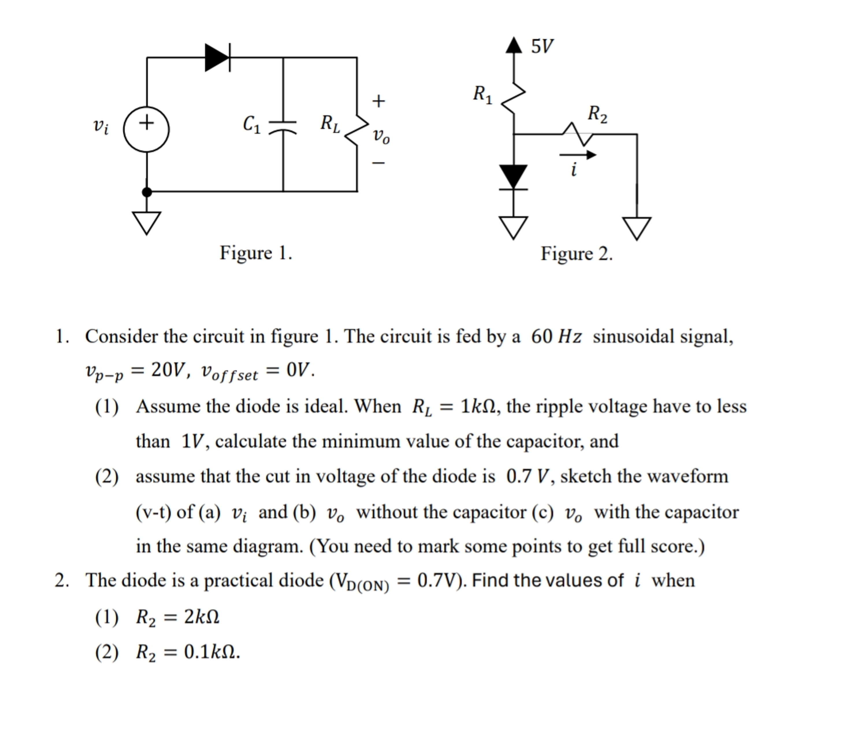 Solved Exercise 2Consider the circuit in figure 1 . ﻿The | Chegg.com