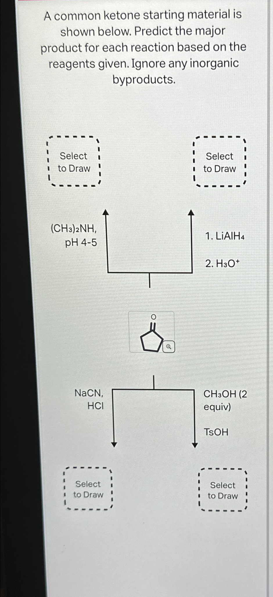 Solved A common ketone starting material is shown below. | Chegg.com