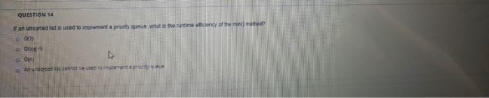 Solved QUESTION 14 If an unsorted list is used to implement | Chegg.com