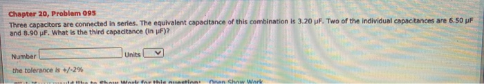 Solved Chapter 20, Problem 095 Three capacitors are | Chegg.com
