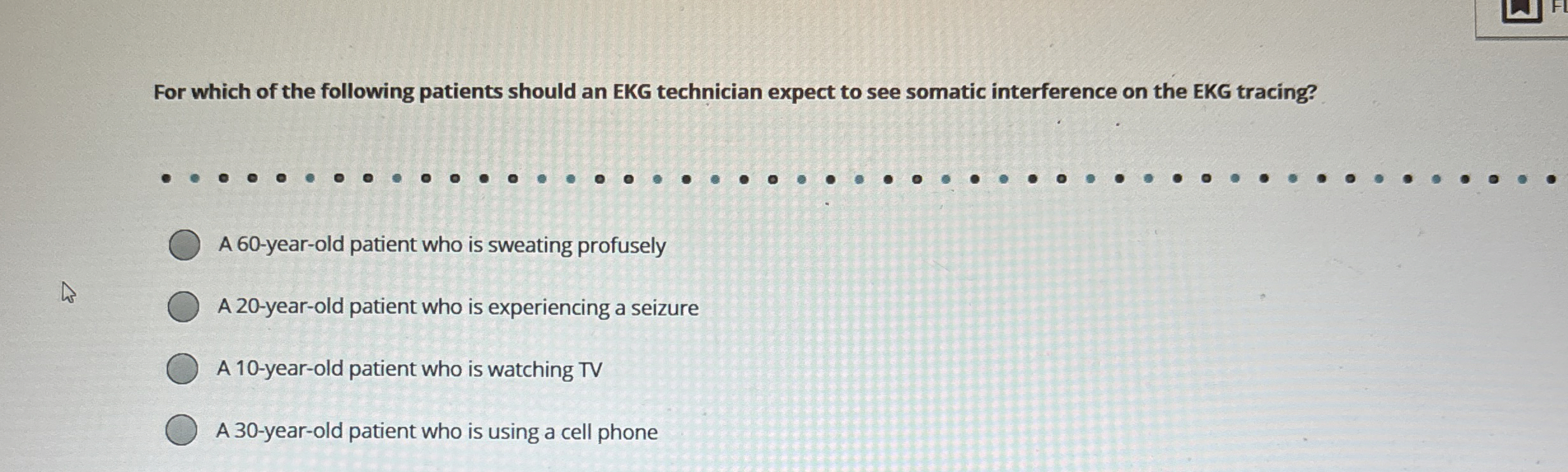 Solved For which of the following patients should an EKG | Chegg.com
