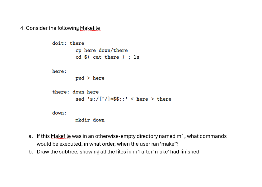 Consider the following Makefiledoit: therecp here | Chegg.com