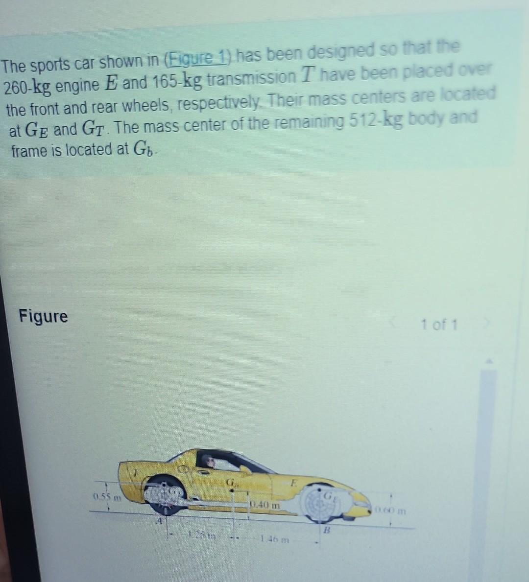 Solved The sports car shown in (Figure 1) has been designed | Chegg.com Solved The sports car shown in (Figure 1) has been designed | Chegg.com