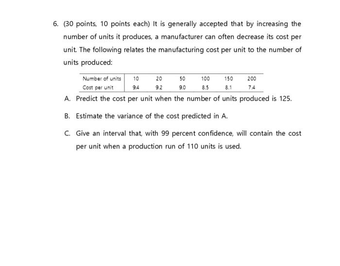 Solved 6. ( 30 points, 10 points each) It is generally | Chegg.com