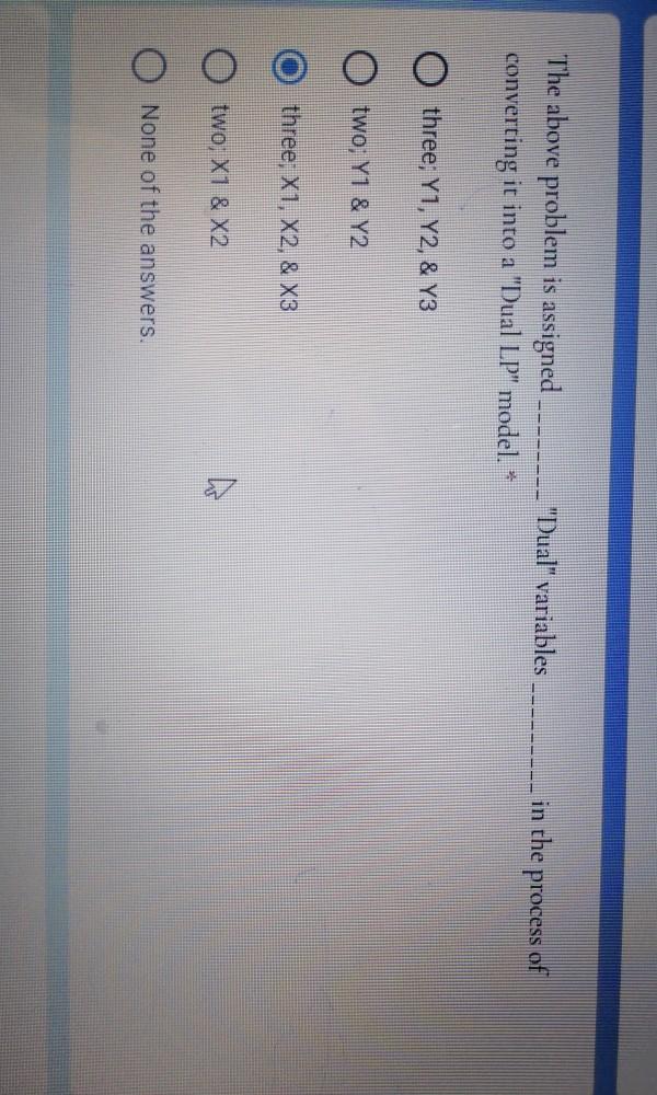 Solved Consider the following "Primal LP Model" Minimize z = | Chegg.com