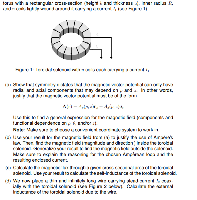 Solved torus with a rectangular cross-section (height b ﻿and | Chegg.com