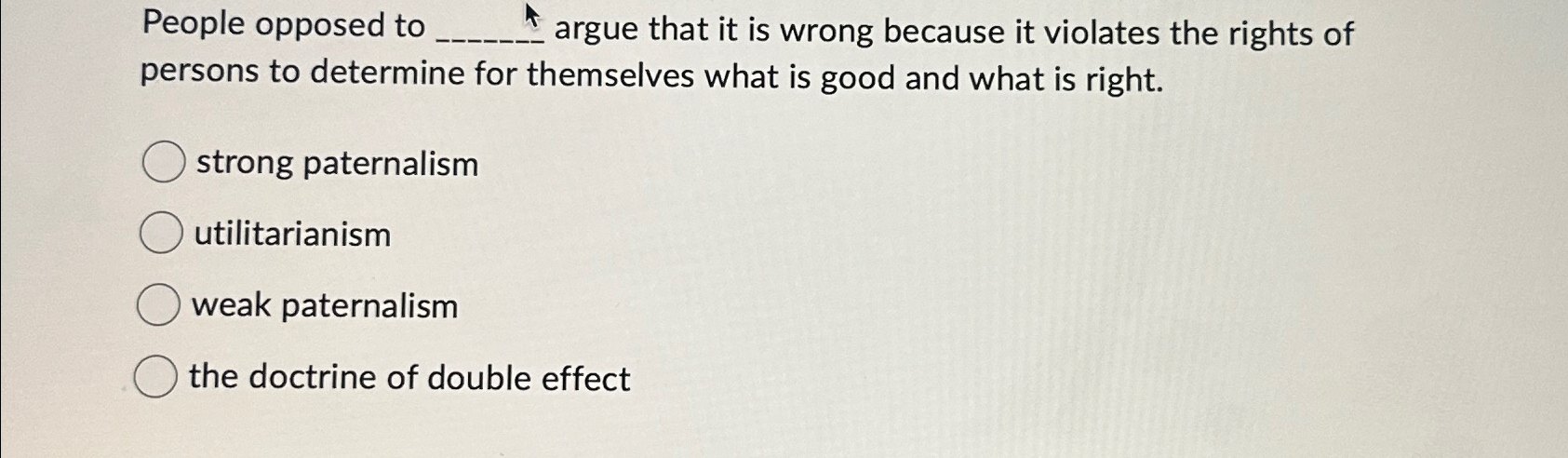 Solved People opposed to argue that it is wrong because it | Chegg.com