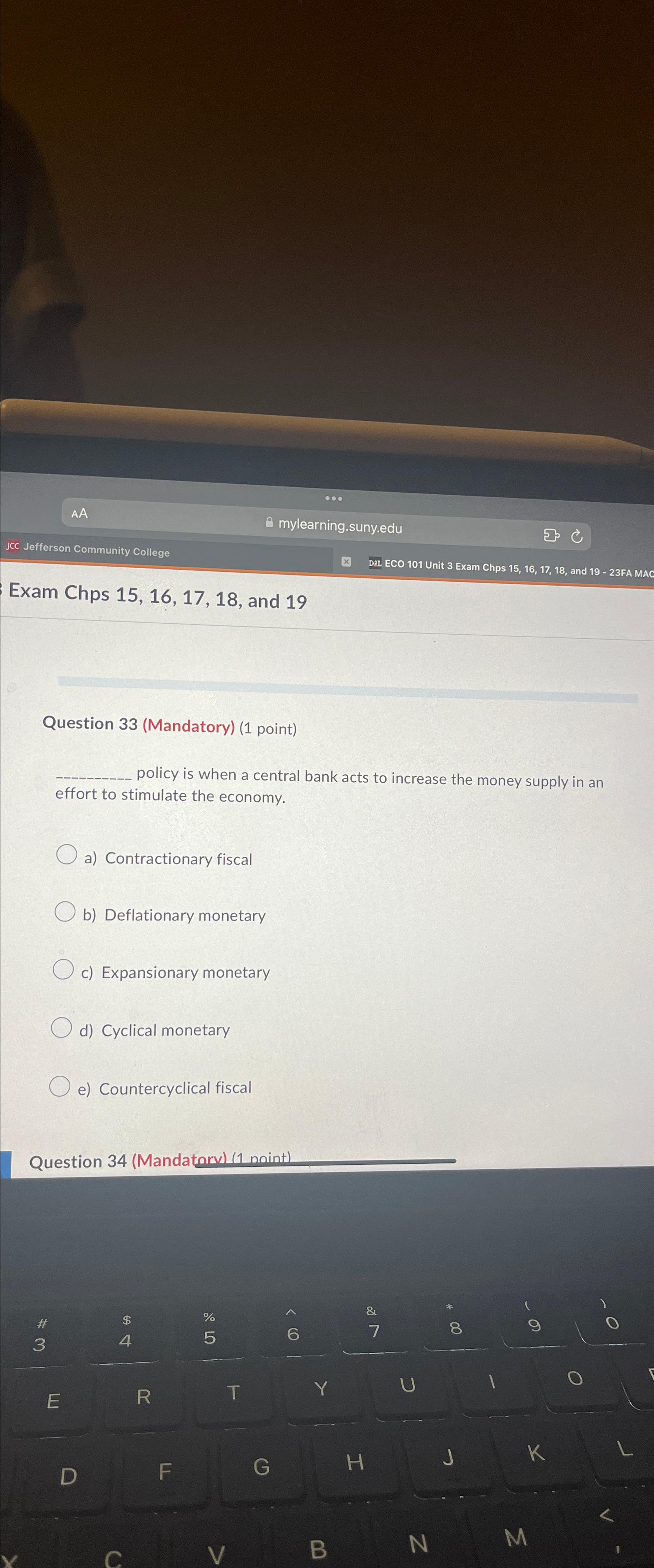 Solved Exam Chps 15, 16, 17, 18, ﻿and 19Question | Chegg.com