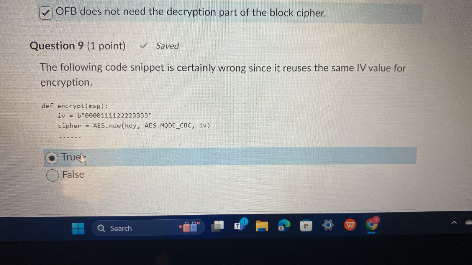 Solved OFB does not need the decryption part of the block | Chegg.com