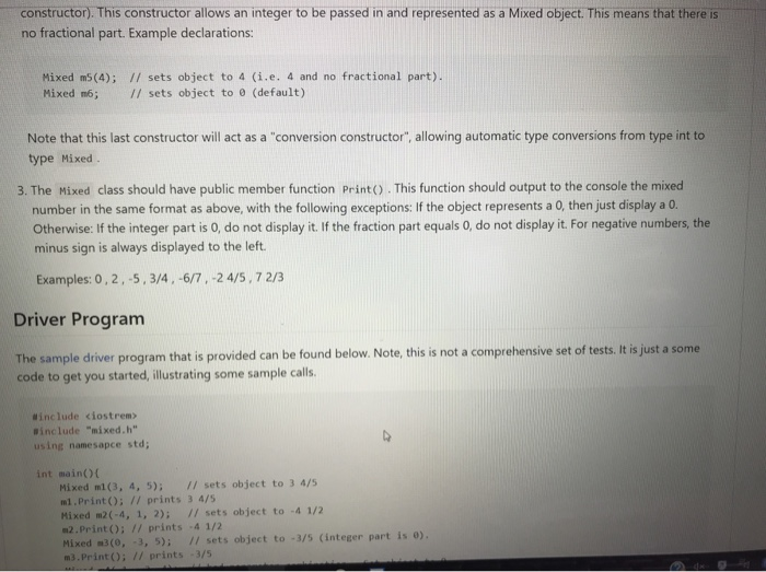 Solved Create a class called Mixed. Objects of type Mixed | Chegg.com