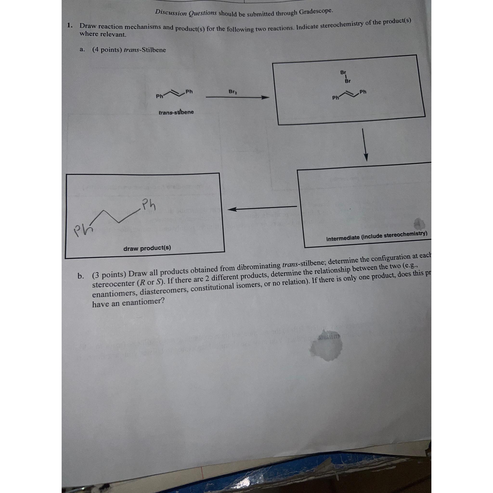 Solved Draw reaction mechanisms and product(s) ﻿for the | Chegg.com