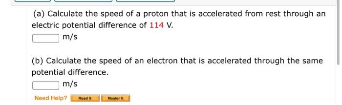 Solved (a) Calculate the speed of a proton that is | Chegg.com
