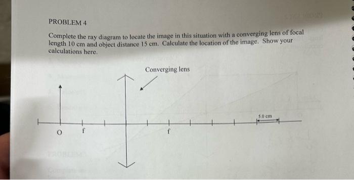 Solved PROBLEM 4 Complete the ray diagram to locate the | Chegg.com