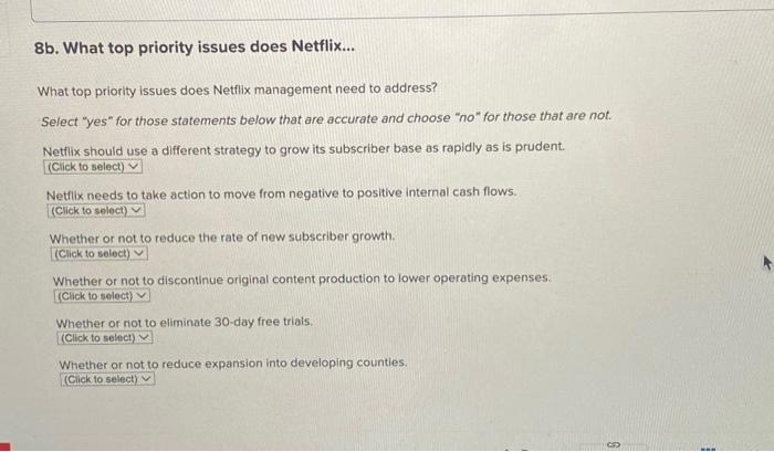 Solved 8b. What top priority issues does Netflix... What top | Chegg.com