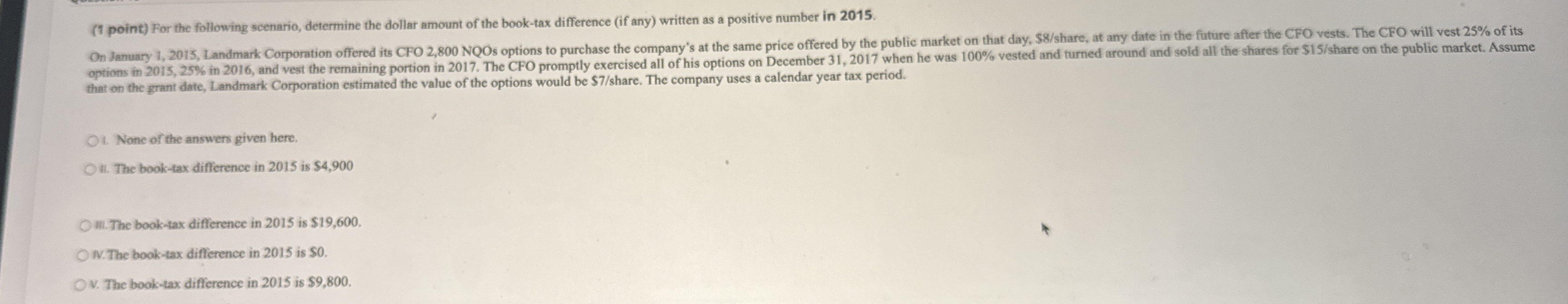 Solved (1 ﻿point) ﻿For the following scenario, determine the | Chegg.com