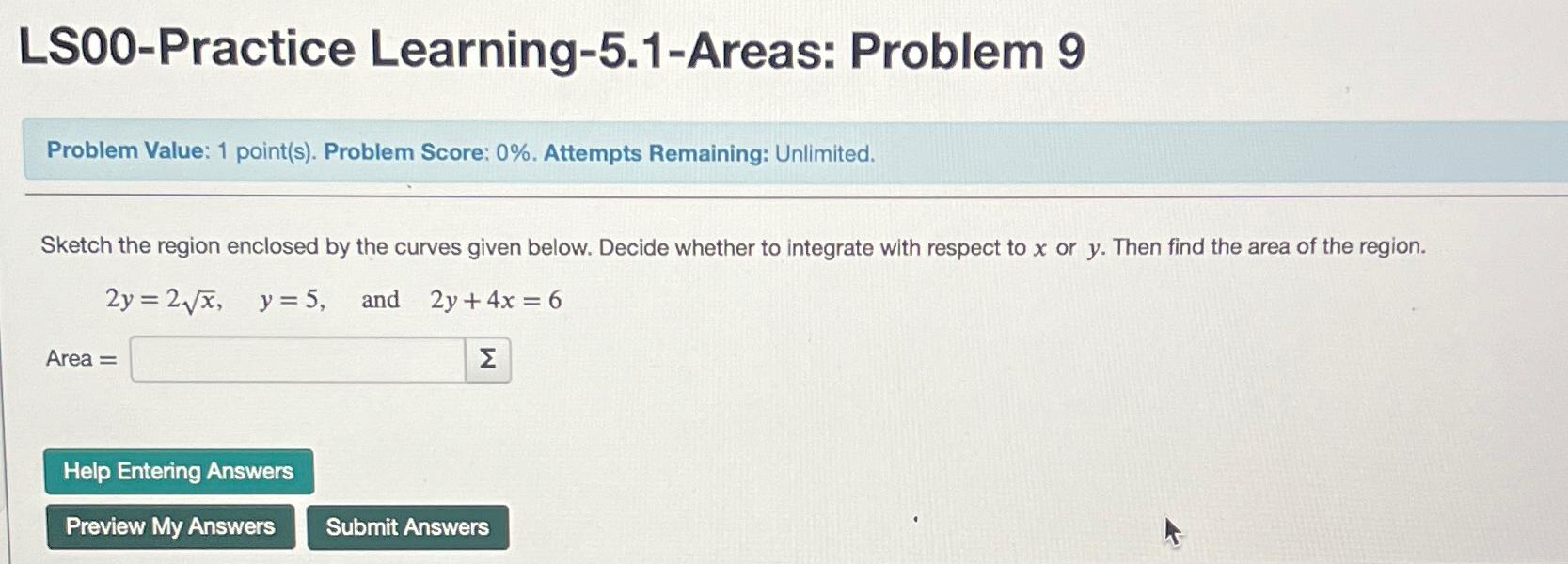 Solved LS00-Practice Learning-5.1-Areas: Problem 9Problem | Chegg.com