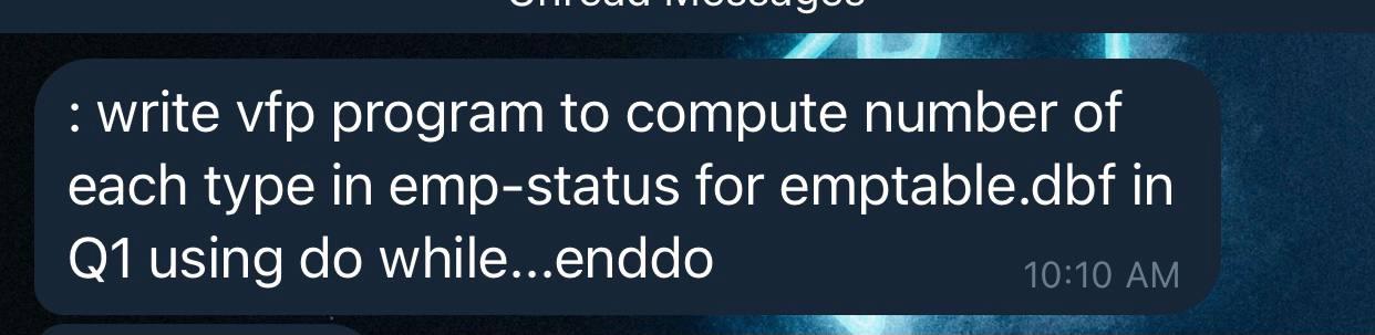 : write vfp program to compute number of each type in | Chegg.com