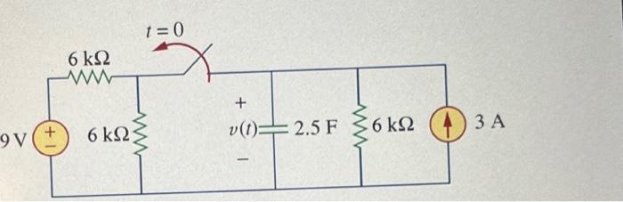 Solved Find v(t) for t > 0 in the circuit. | Chegg.com