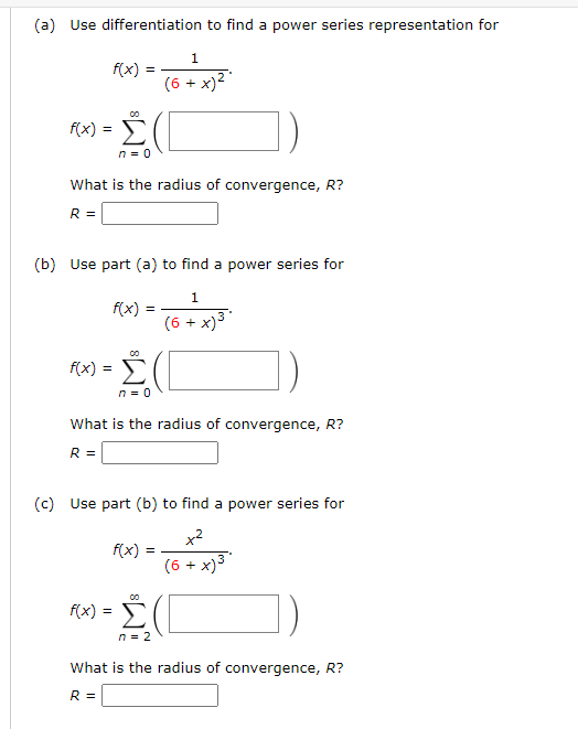 Solved (a) ﻿Use differentiation to find a power series | Chegg.com