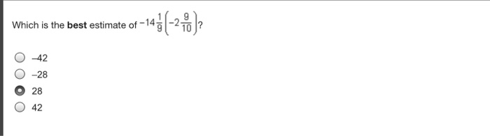 Solved Which is the best estimate of -42 -28 28 42 | Chegg.com