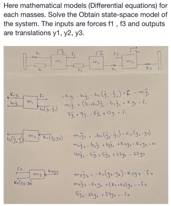 Solved Here mathematical models (Differential equations) for | Chegg.com