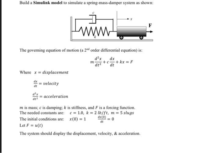 Solved Build a Simulink model to simulate a | Chegg.com