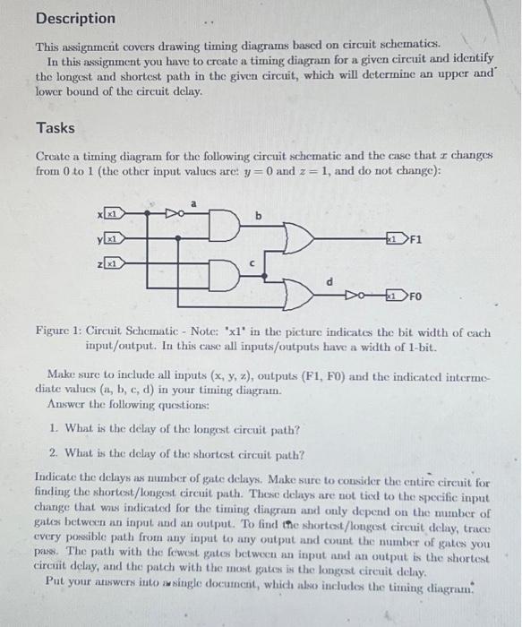 Solved Description This assignment covers drawing timing | Chegg.com