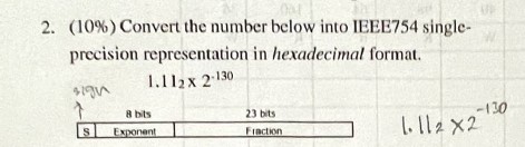 Solved ( 10% ) ﻿Convert the number below into IEEE 754 | Chegg.com