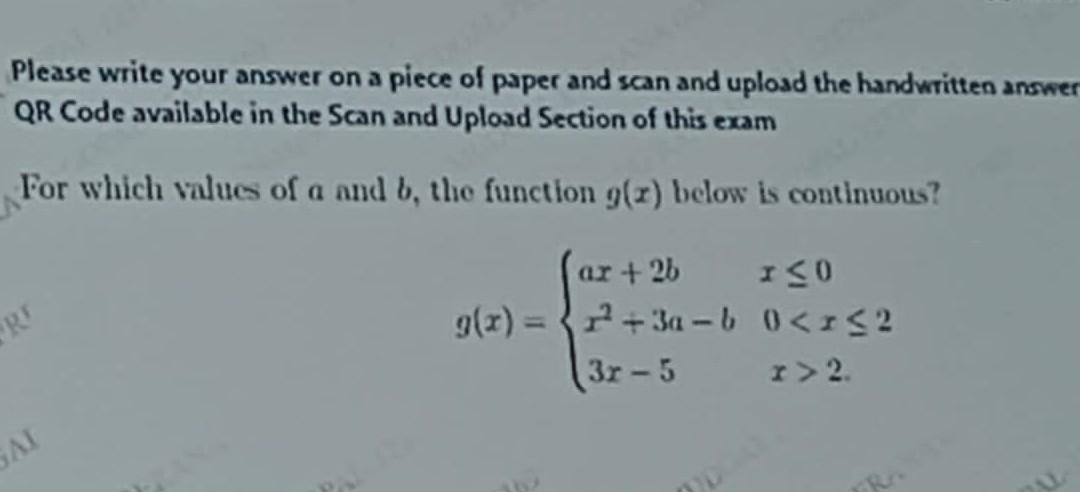 Solved Please write your answer on a piece of paper and scan | Chegg.com