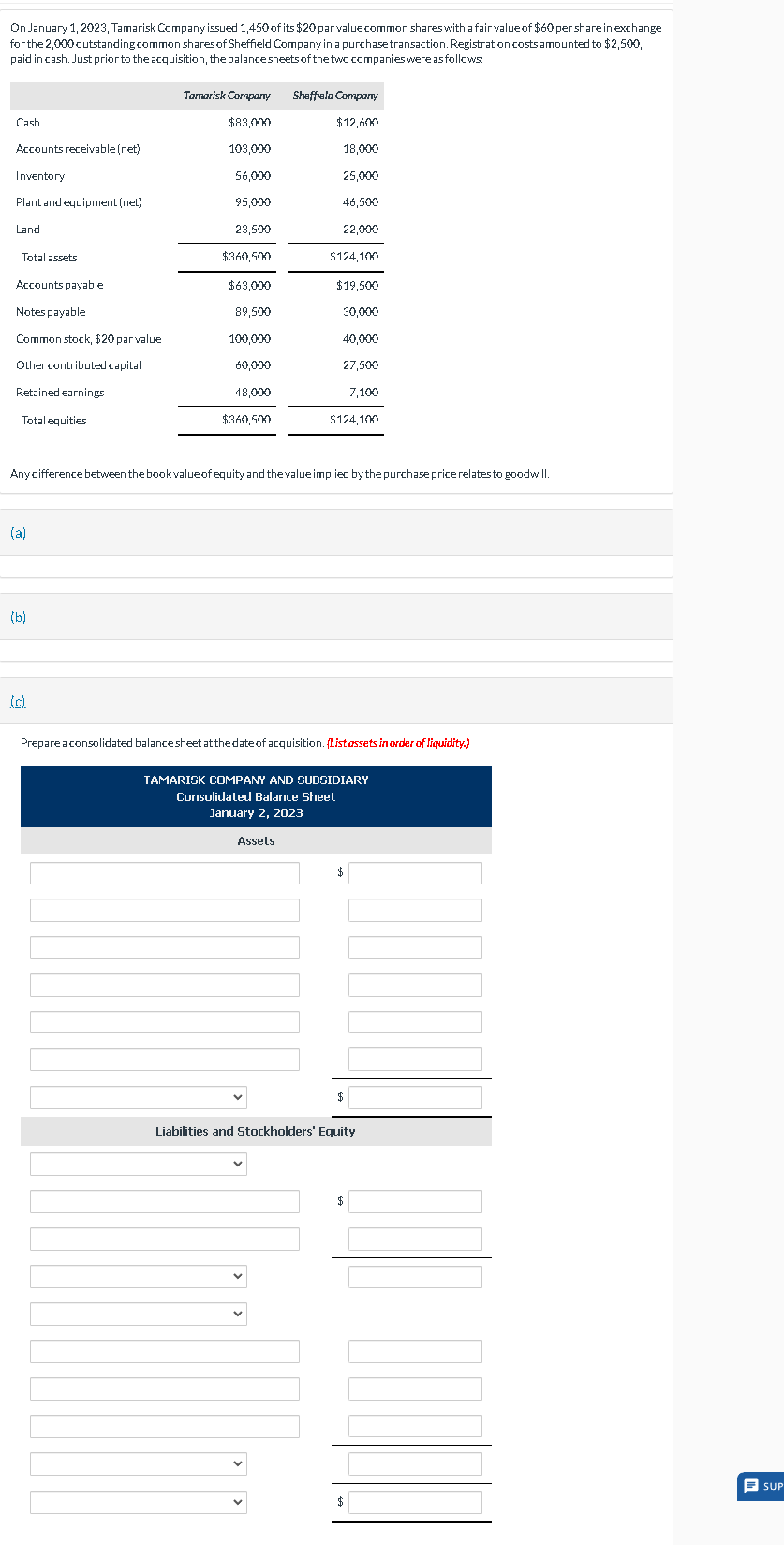 Solved On January 1, 2023, ﻿Tamarisk Company issued 1,450 | Chegg.com