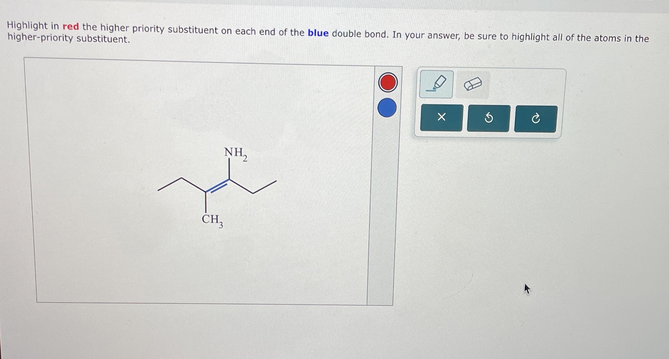 Solved by an EXPERT Highlight in red the higher priority substituent on | Chegg.com