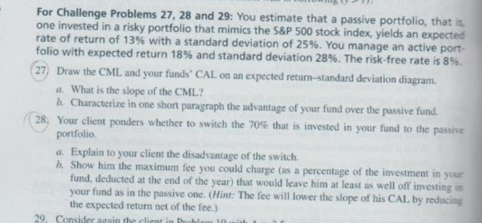 Solved For Challenge Problems 27, 28 ﻿and 29: You estimate | Chegg.com