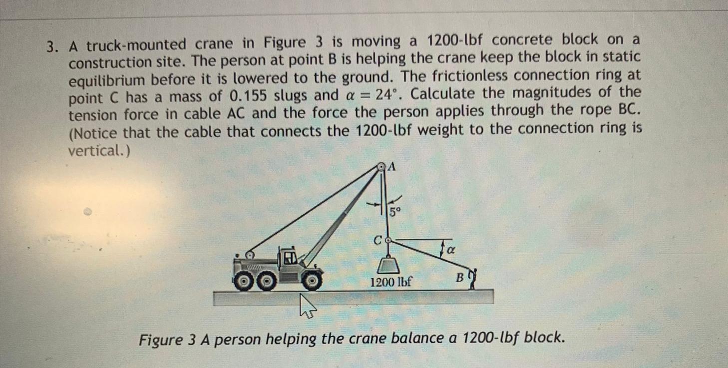 Solved 3. A truck-mounted crane in Figure 3 is moving a | Chegg.com