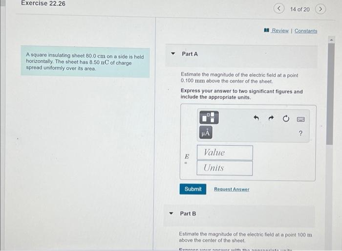 Solved Exercise 22.26 14 of 20 M Review Constants Part A A | Chegg.com