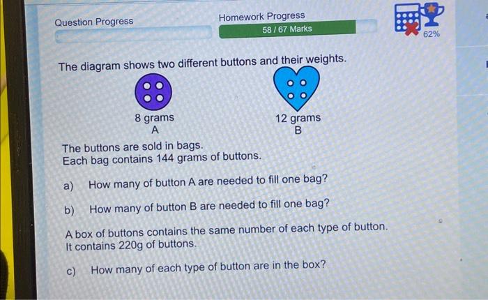 Solved The diagram shows two different buttons and their | Chegg.com