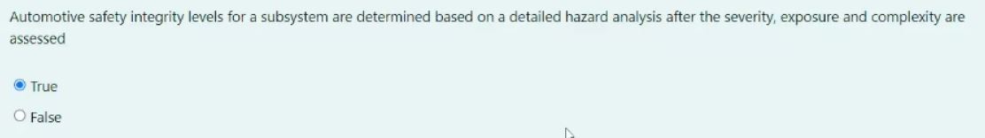 Solved Automotive safety integrity levels for a subsystem | Chegg.com