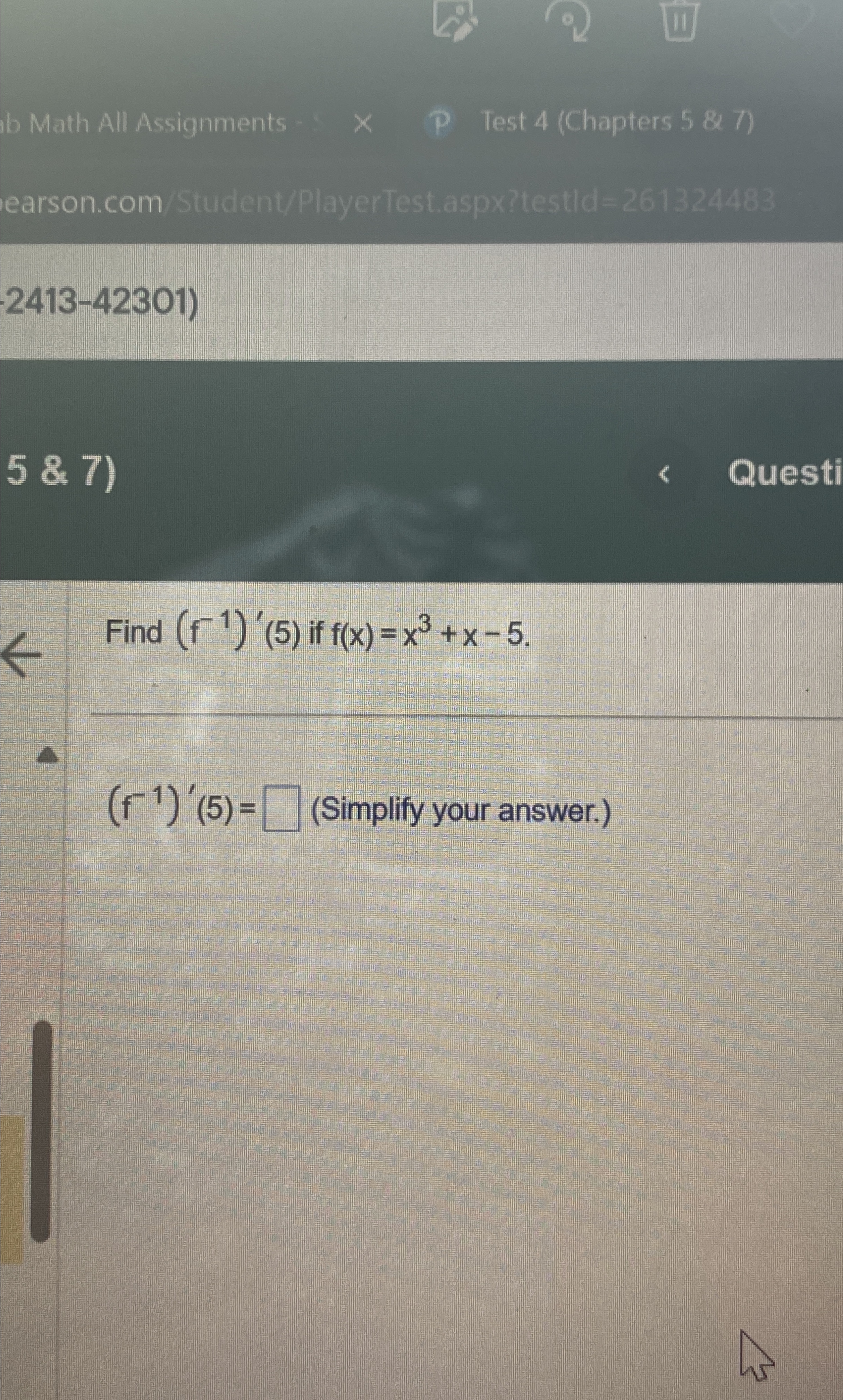 Solved Math All AssignmentsTest 4 (Chapters | Chegg.com