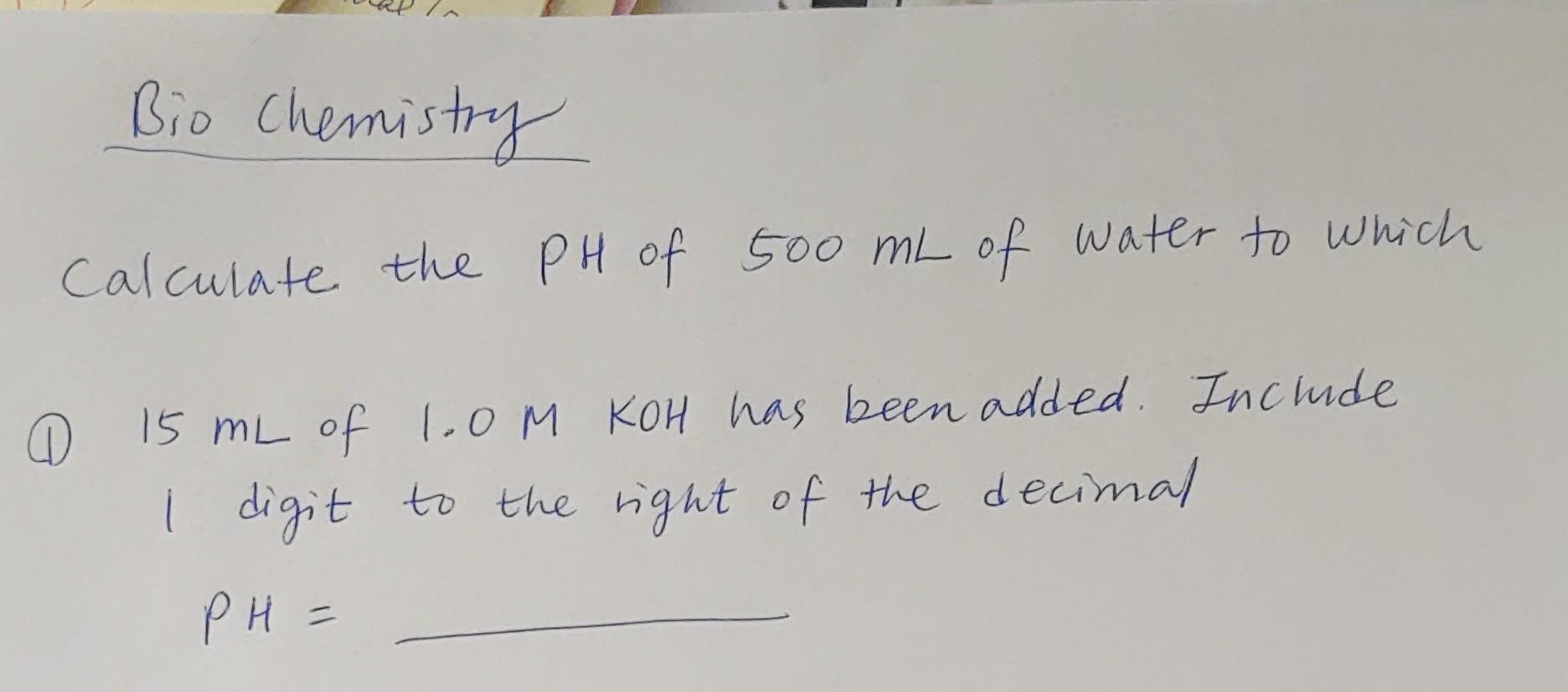 Solved Bio Chemistry please help with this question. thank | Chegg.com