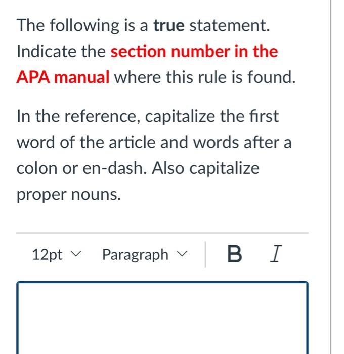 The following is a true statement. Indicate the | Chegg.com