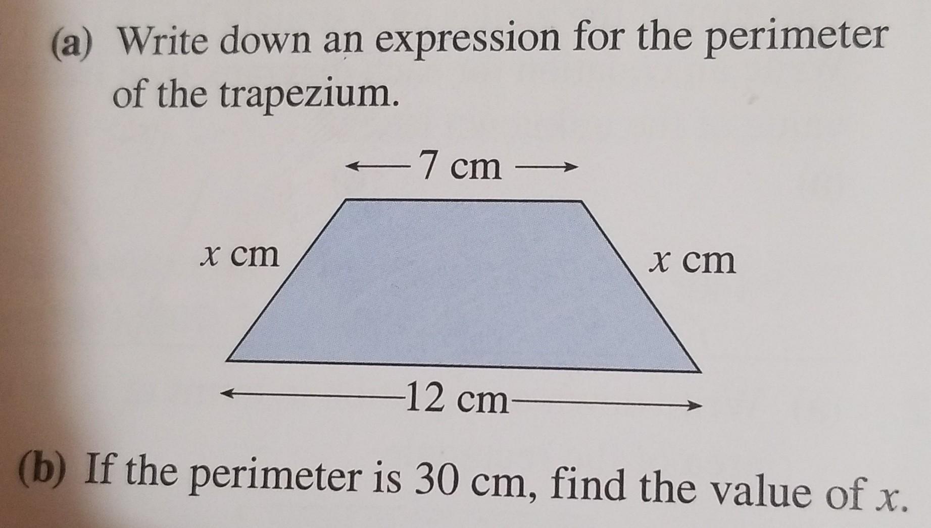 Perimeter Of A Trapezium